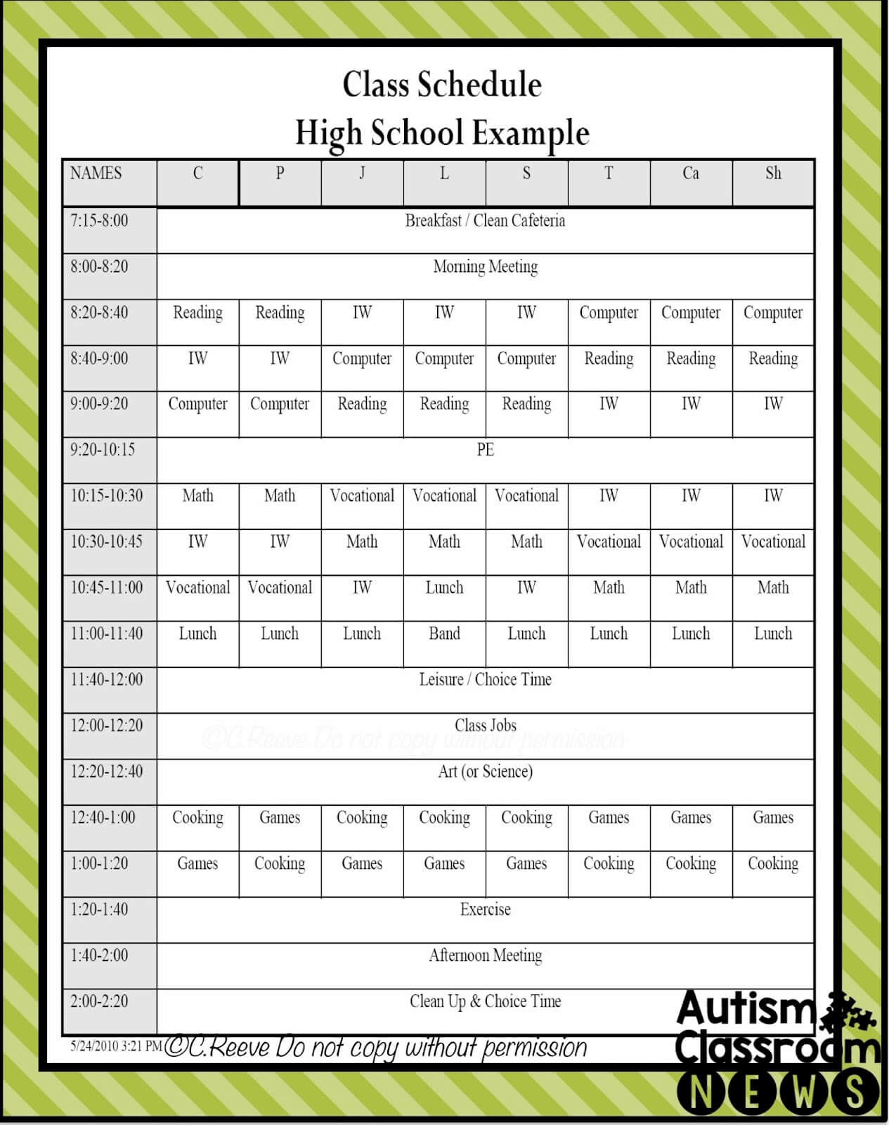 5 Examples of Setting Classroom Schedules in Special Education: Special ...